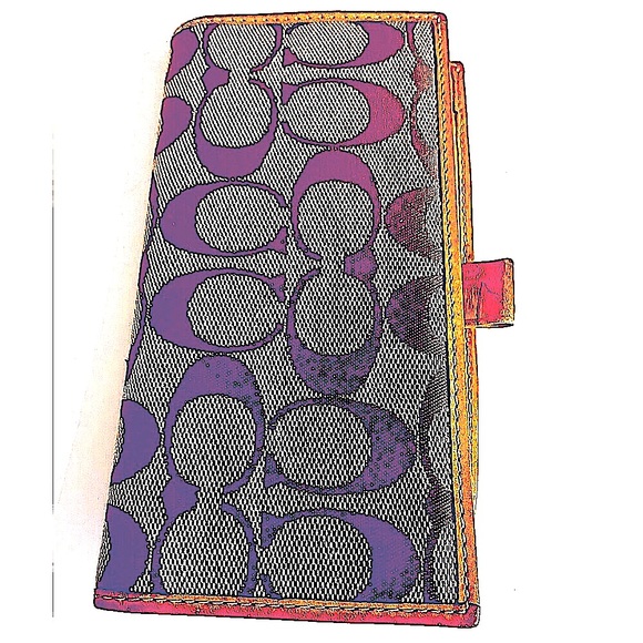Coach | Accessories | Coach Signature Checkbook Cover Holder | Poshmark